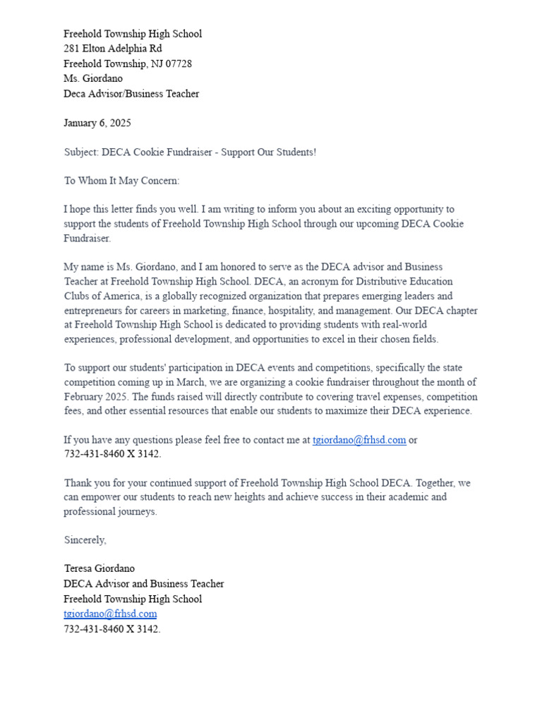 DECA Cookie Fundraiser | PDF