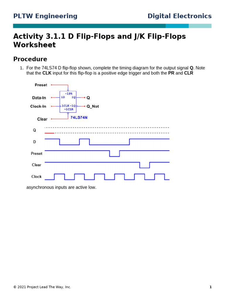 D and J/K Flip-Flop Timing Analysis | PDF