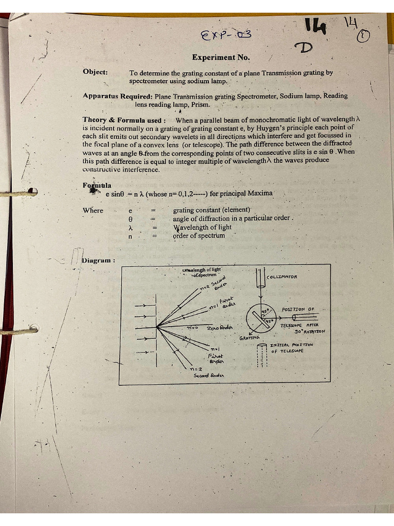 Diffraction Grating | PDF