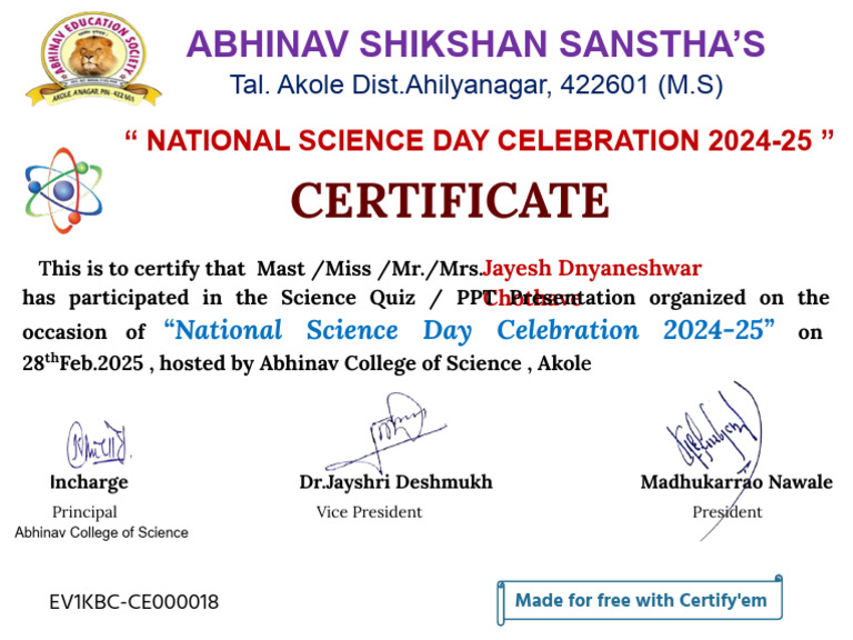 Science Day Celebration | PDF