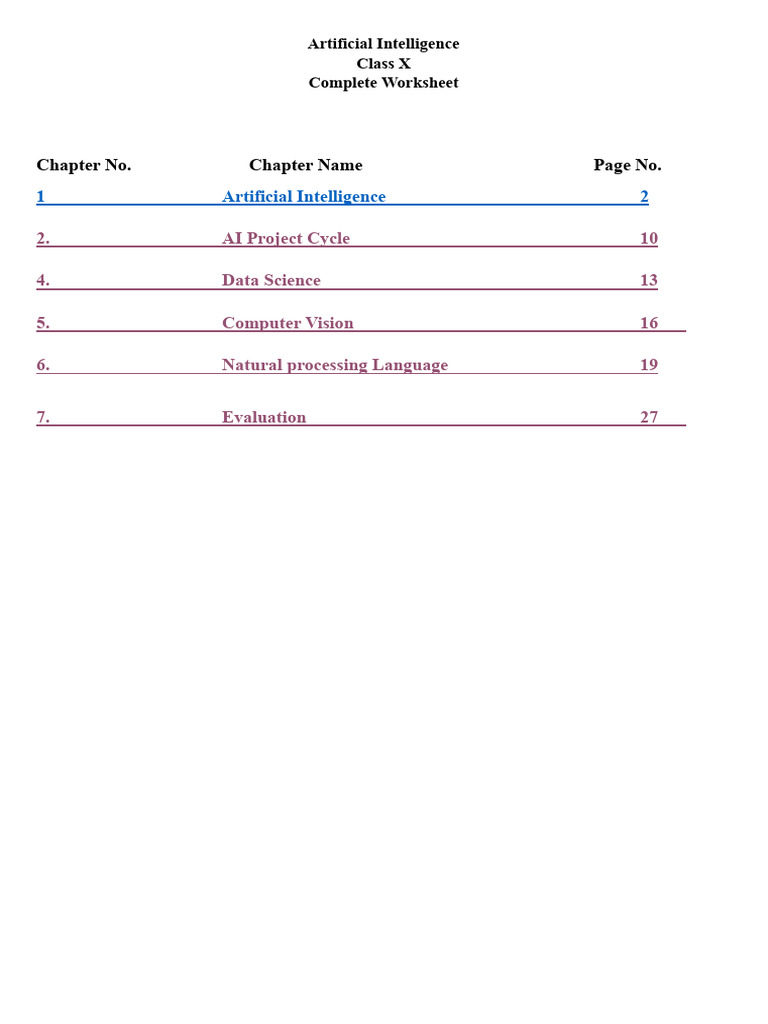 Complete WorksheetAIClassX | PDF | Pixel | Rgb Color Model
