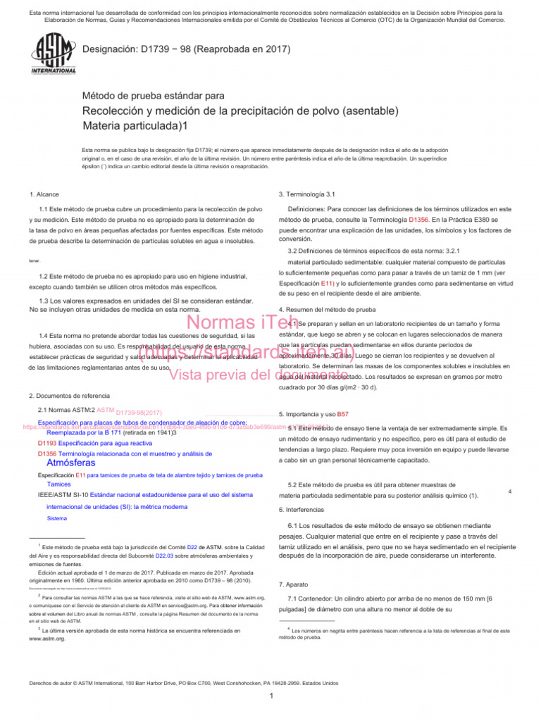 Astm D1739 98 2017 | PDF | Chimenea | Laboratorios