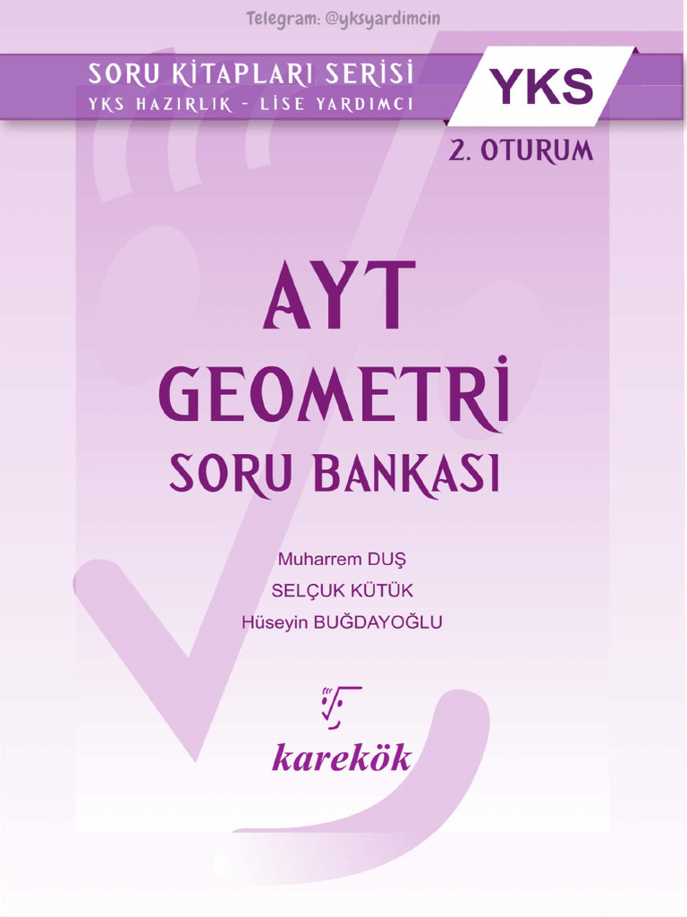 Karekök Yayınları - AYT Geometri - Soru Bankası | PDF