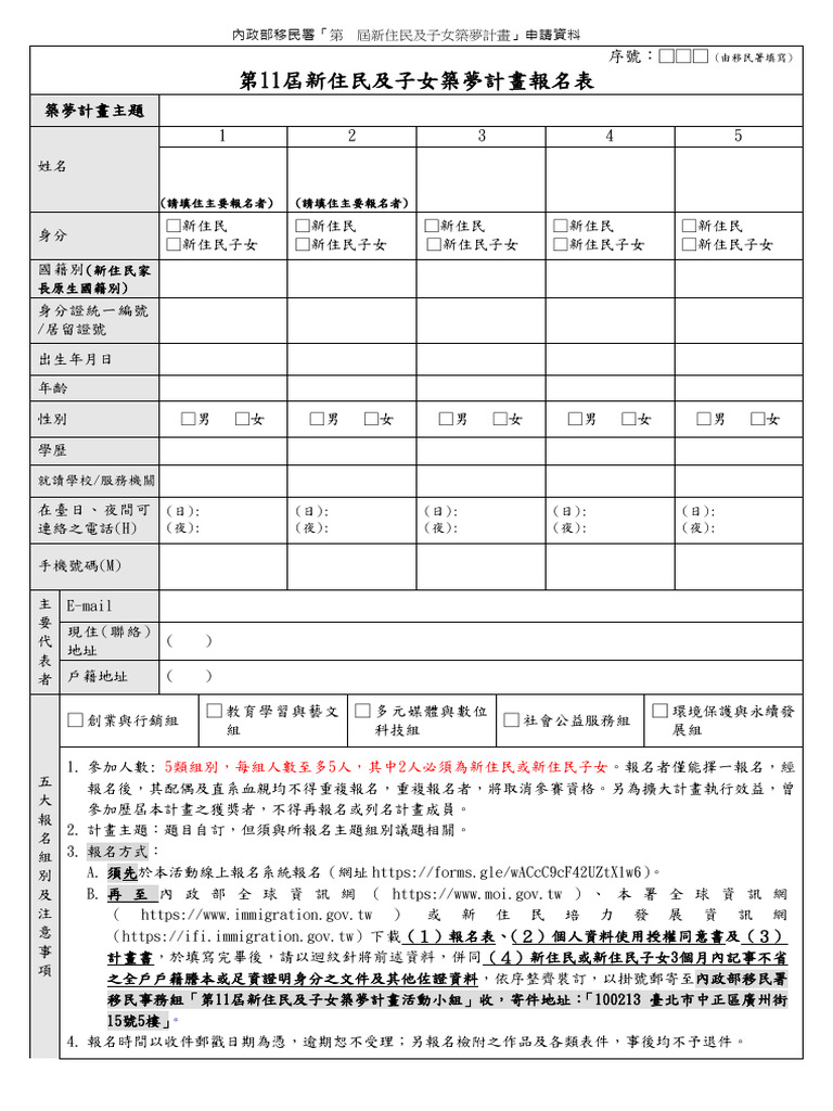 1131299805_1_01182161_2.第11屆築夢報名表及同意書1131009 | PDF