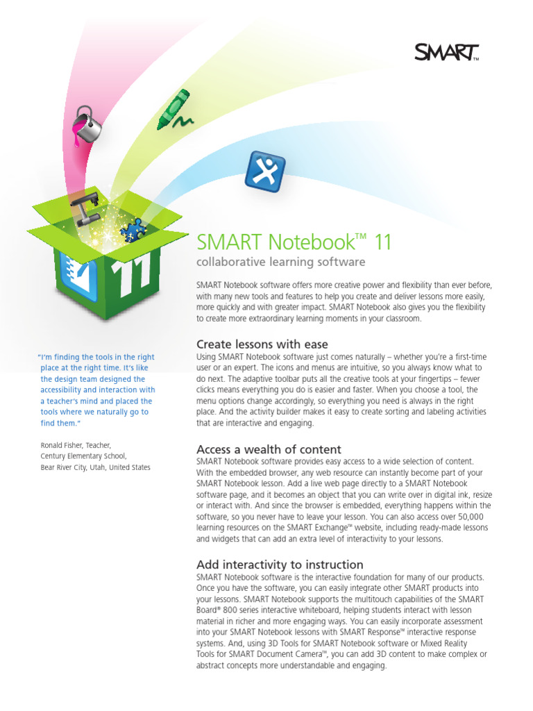 SMART Notebook 11: Features & Benefits | PDF | Software | Computing