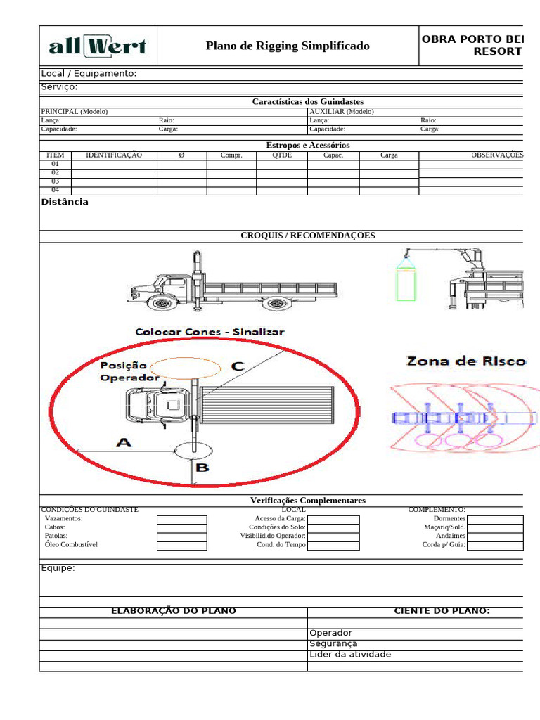 Plano de Rigging Simplificado para Cargas Rotineiras Guindauto e Munck | PDF