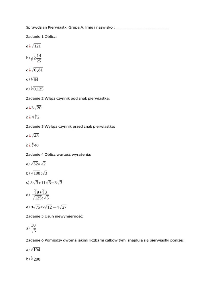 Square or Cubic Roots | PDF