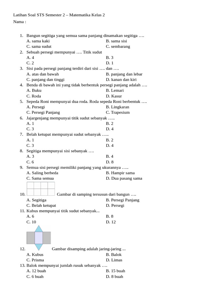Latihan Soal STS Semester 2 | PDF