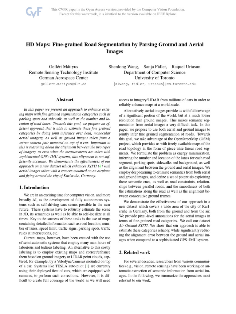 Mattyus HD Maps Fine-Grained CVPR 2016 Paper | PDF | Image Segmentation