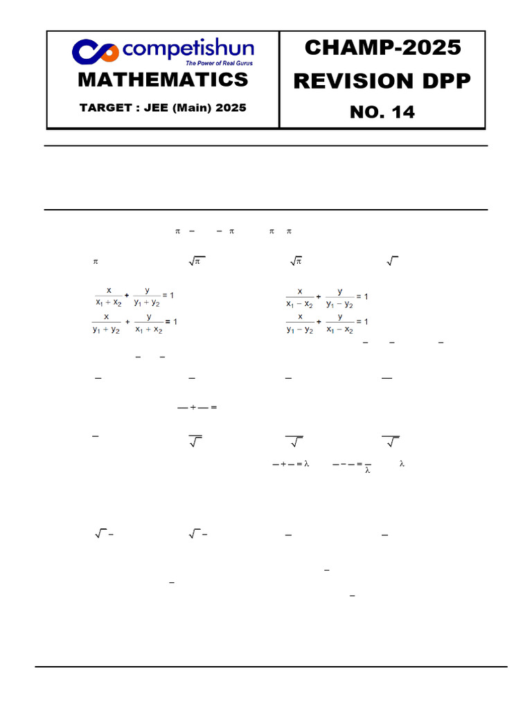 DPP-14_PC Copy (Ellipse & Hyperbola) | PDF | Ellipse | Classical Geometry