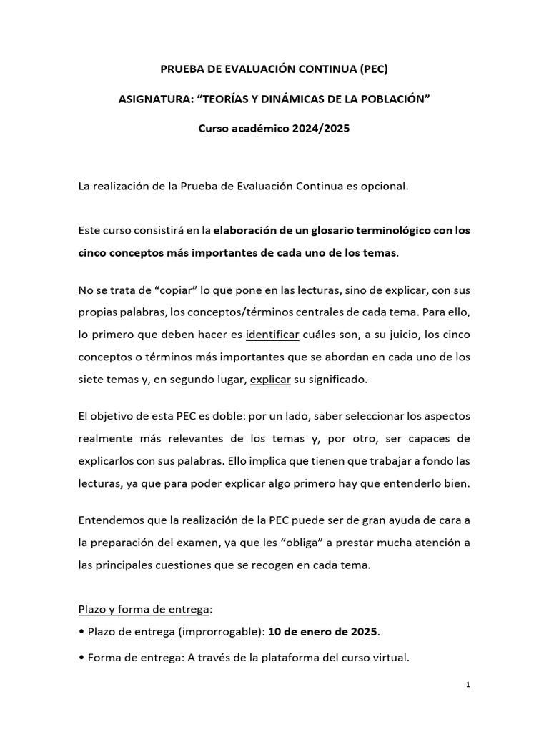 Enunciado PEC - Curso 2024-25 | PDF