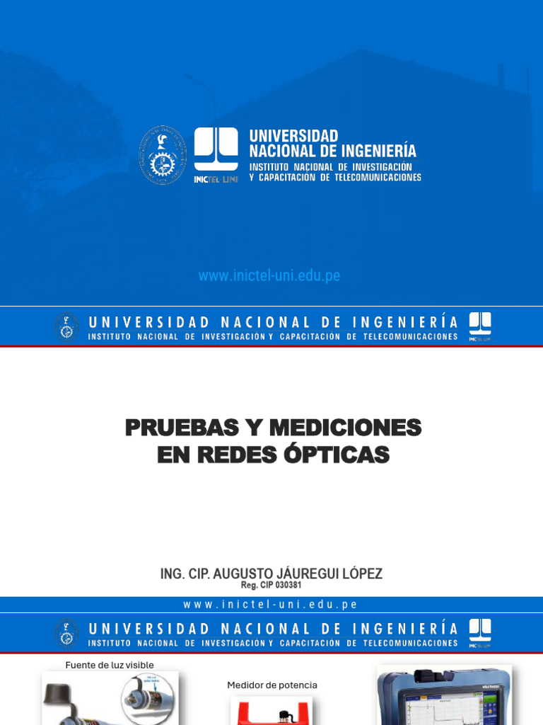 Tema 1 Mediciones y Pruebas Fibra Öptica Parte 2 | PDF | Fibra óptica | Óptica