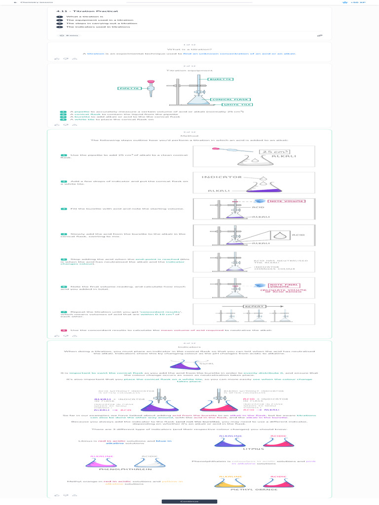Titration Practical Lesson GCSE Chemistry Edexcel IGCSE Triple Cognito ...