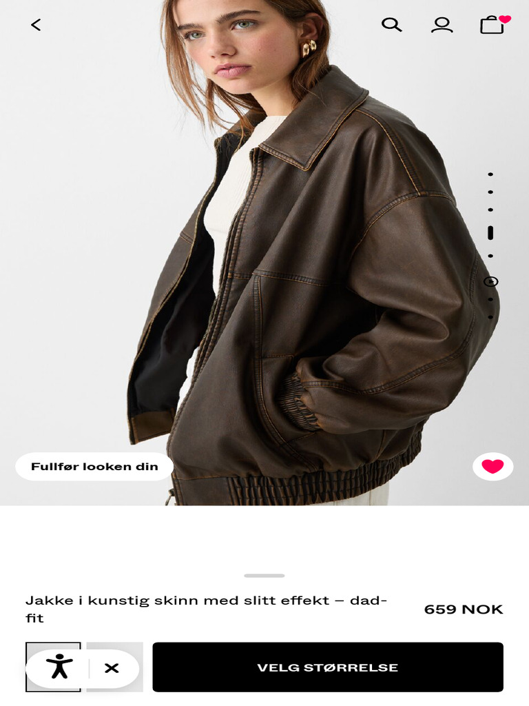 Jakke I Kunstig Skinn Med Slitt Effekt - Dad-Fit - Dame Bershka | PDF