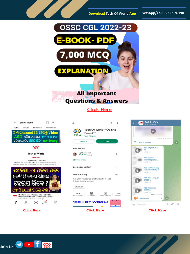 OSSC CGL 11 OCT 2022 1st Shift by Techofworld - in | PDF