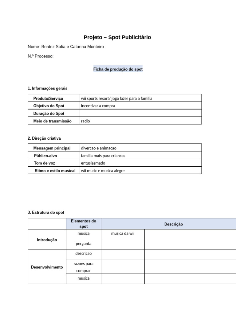 Ficha Prod Spot | PDF