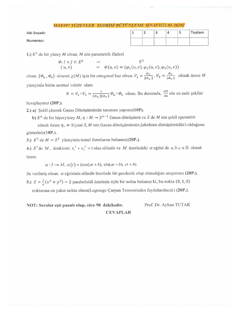 Ayhan Tutar Dif Geo | PDF