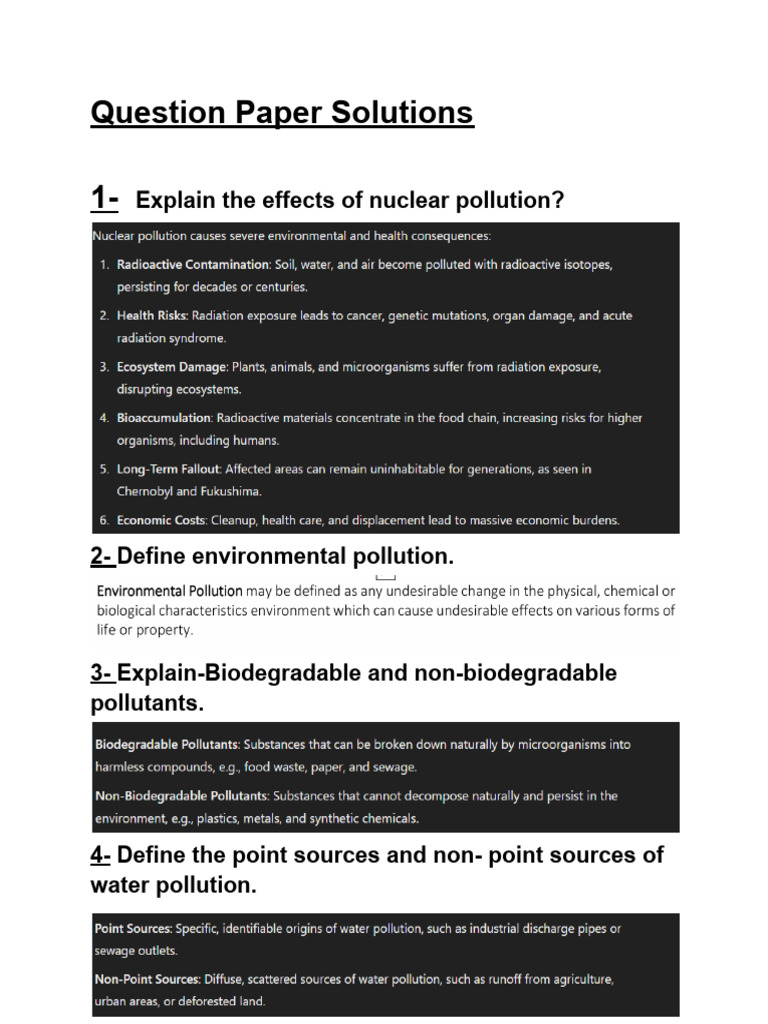 Question Paper Solutions | PDF