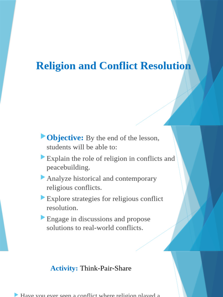 Religion's Role in Conflict Resolution | PDF | Conflict Resolution ...