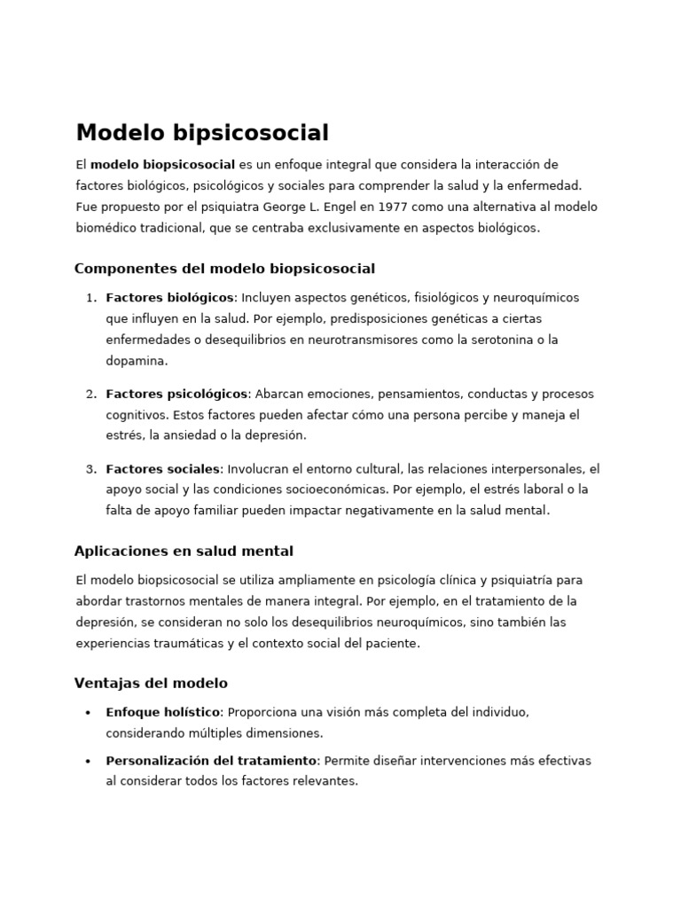 Modelo Biopsicosocial 1 | PDF