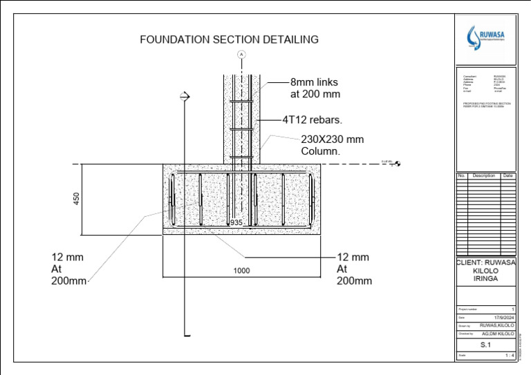 Foundation Section Detailing | PDF