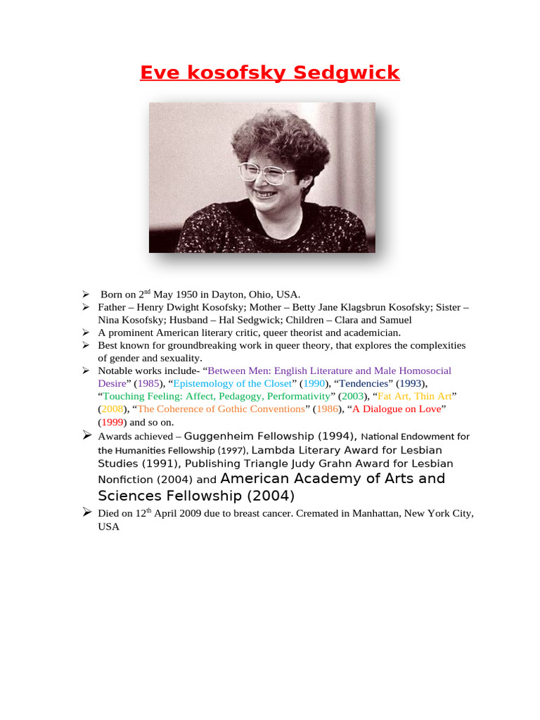 Eve kosofsky Sedgwick | PDF