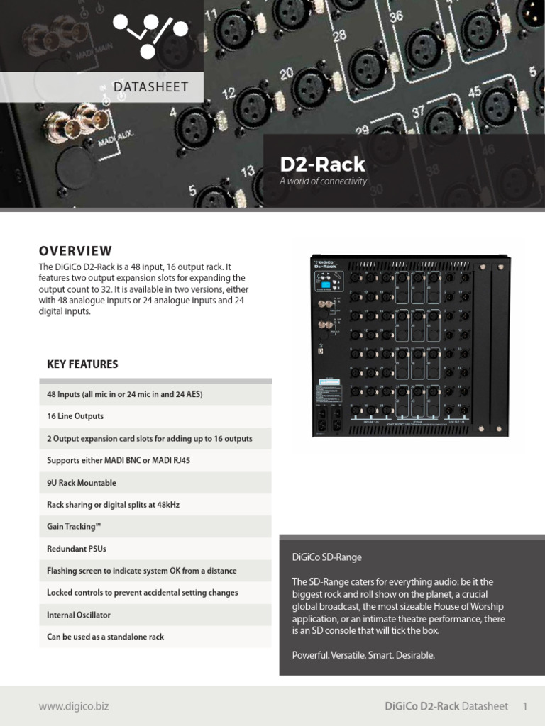DiGiCo D2 Rack | PDF | Sampling (Signal Processing) | Electronics