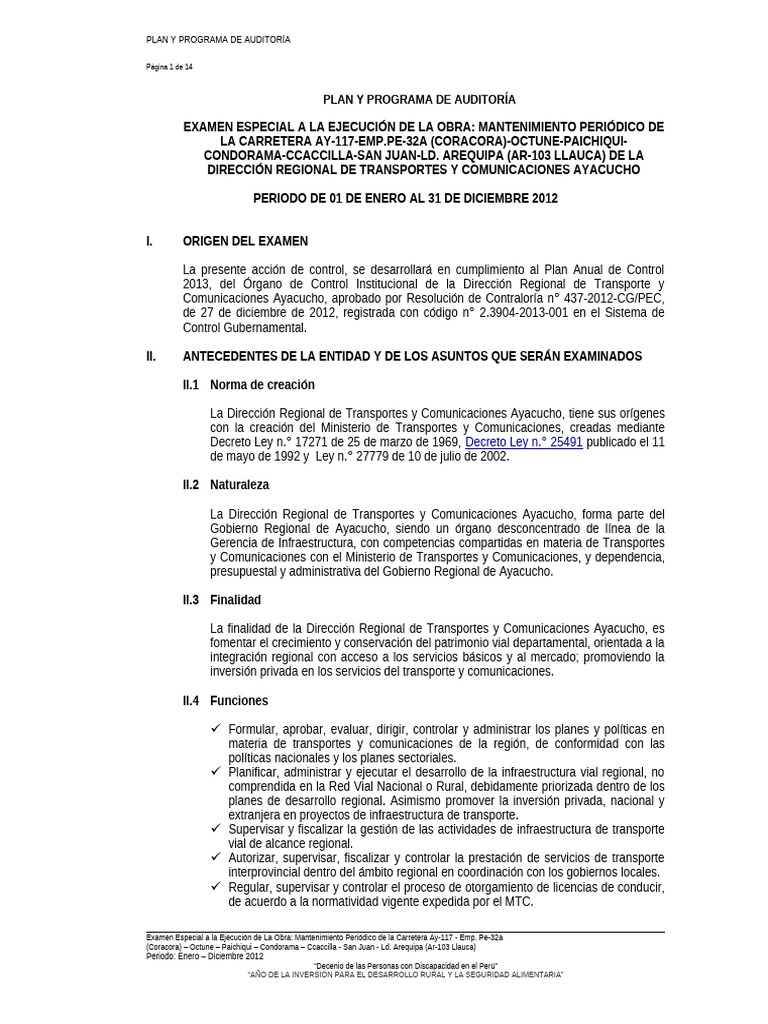 Plan y Programa de Ejecucion de La Obra Enviado 22-03-13 | PDF | Auditoría