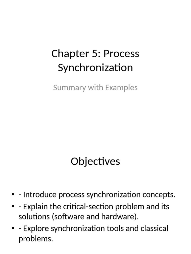 Process Synchronization Summary | PDF