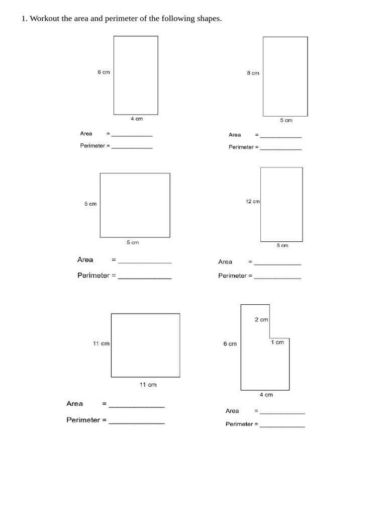 Area, Perimeter, and Number Patterns | PDF
