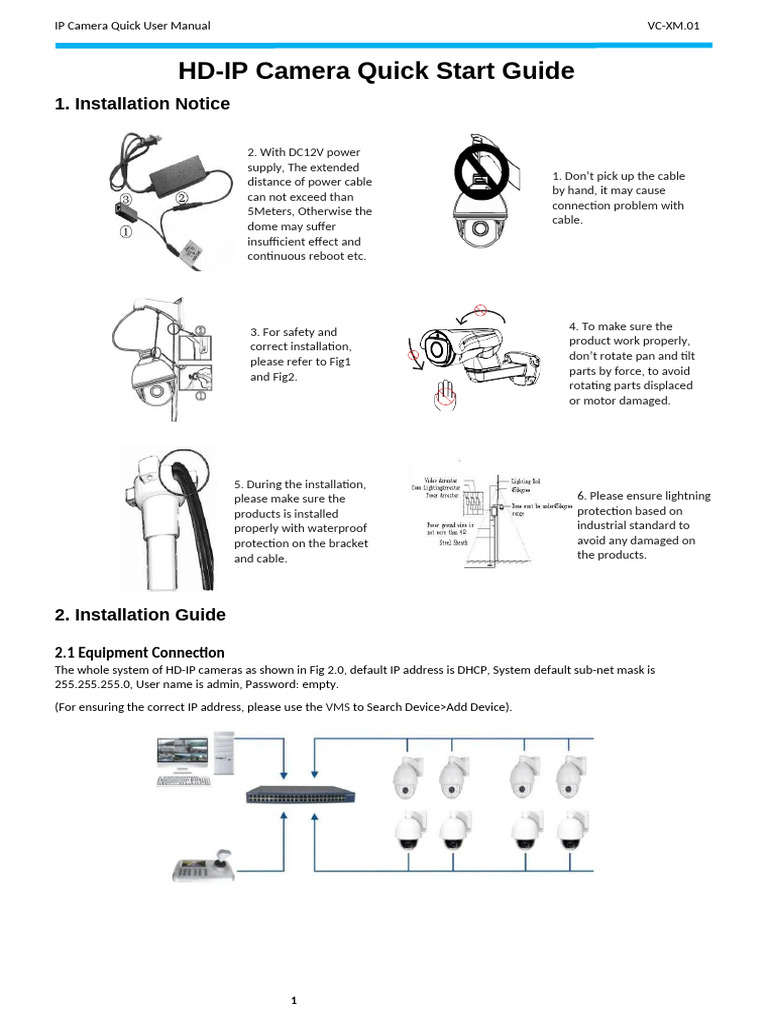 XM User Manual vc-xm.01 | PDF | Ip Address | High Voltage