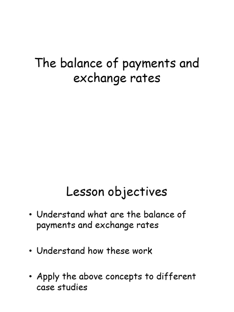 Balance of Payments and Exchange Rate | PDF | Exchange Rate | Balance ...