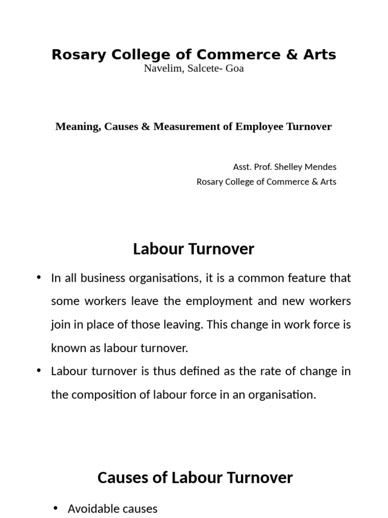Labour Turnover-Meaning, Causes and Methods | PDF | Turnover ...