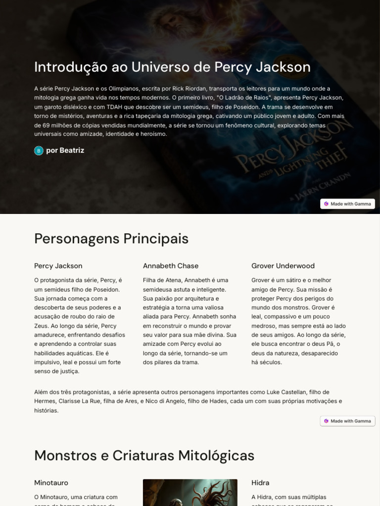 Explorando o Universo Percy Jackson | PDF | Rick Riordan