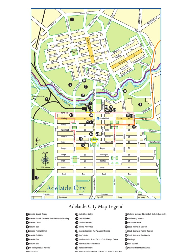Adelaide Map | Download Free PDF | Leisure | Sports