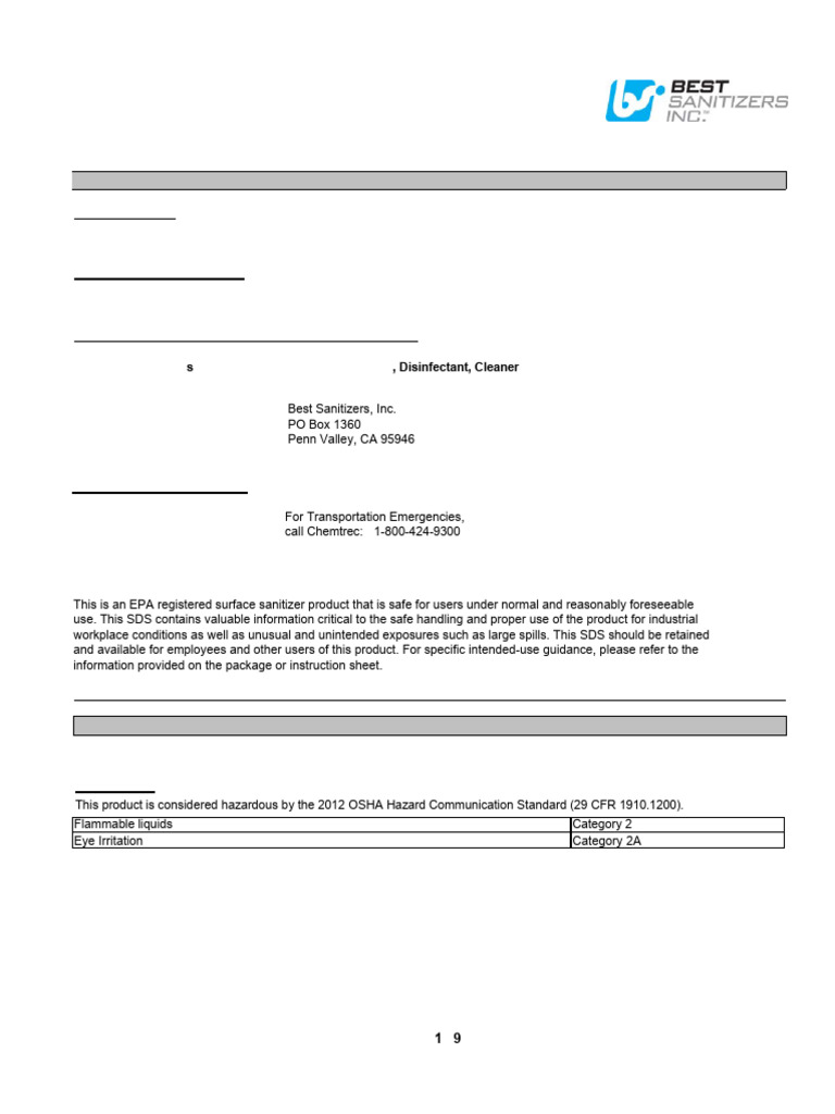 Alpet D2 Surface Sanitizer SDS en | PDF | Safety | Working Conditions