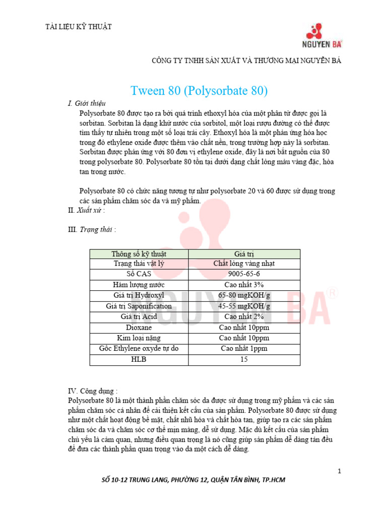 Tween 80 | PDF