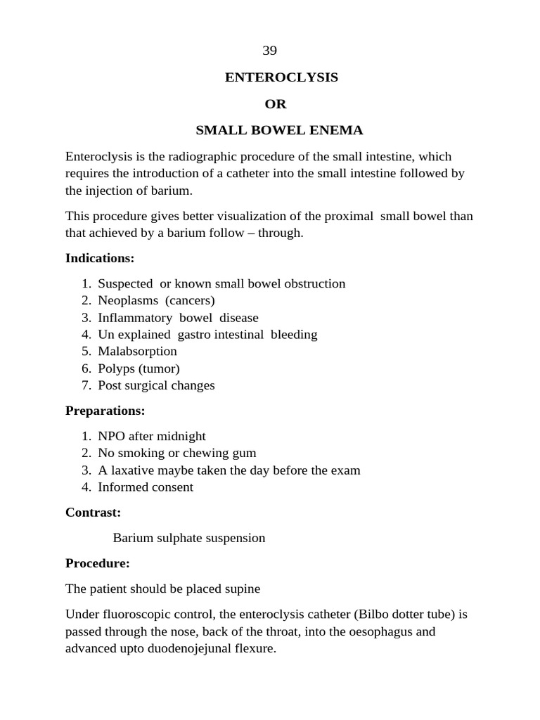 ENTEROCLYSIS | PDF