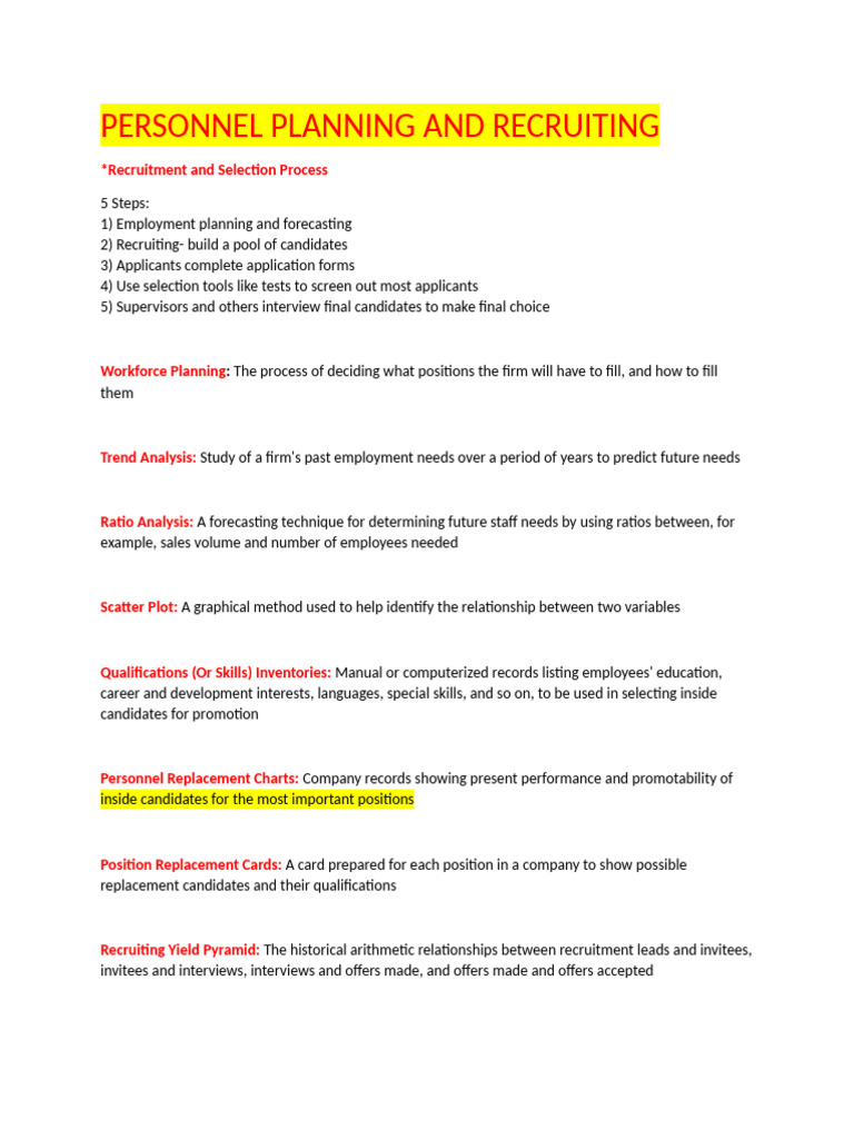 Personnel Planning & Recruitment Strategies | PDF | Recruitment ...