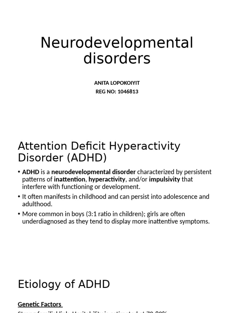 Neurodevelopmental Disorders - ANITA | PDF | Attention Deficit Hyperactivity Disorder | Tourette ...