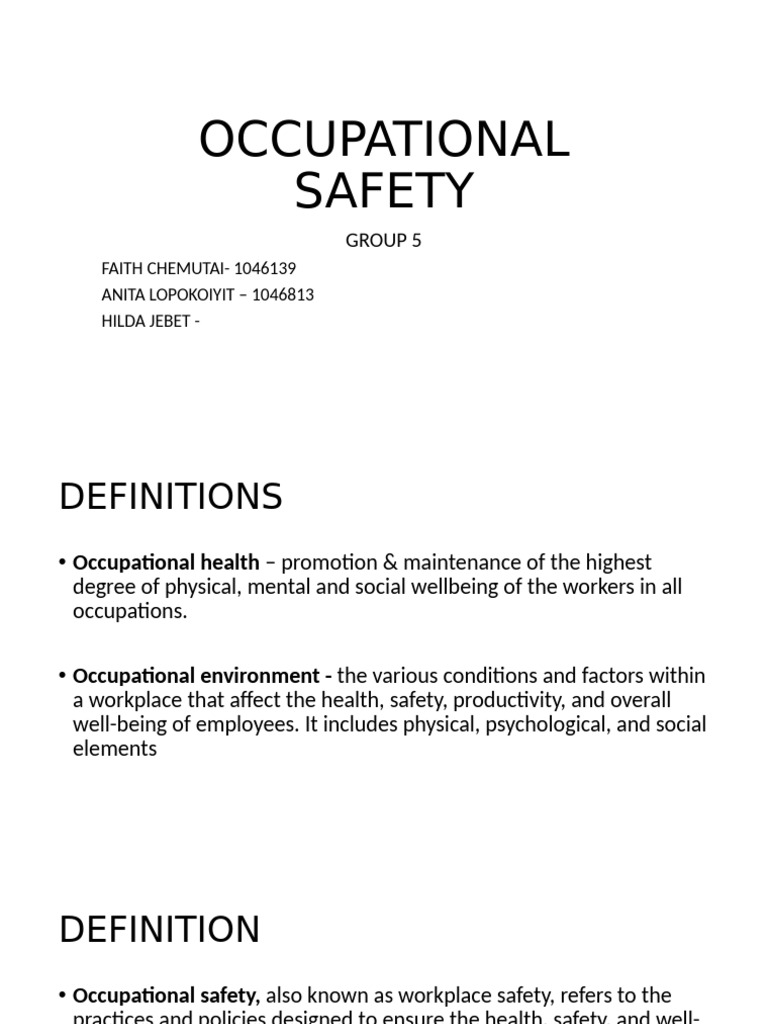 Occupational Safety and Health Overview | PDF | Occupational Safety And ...