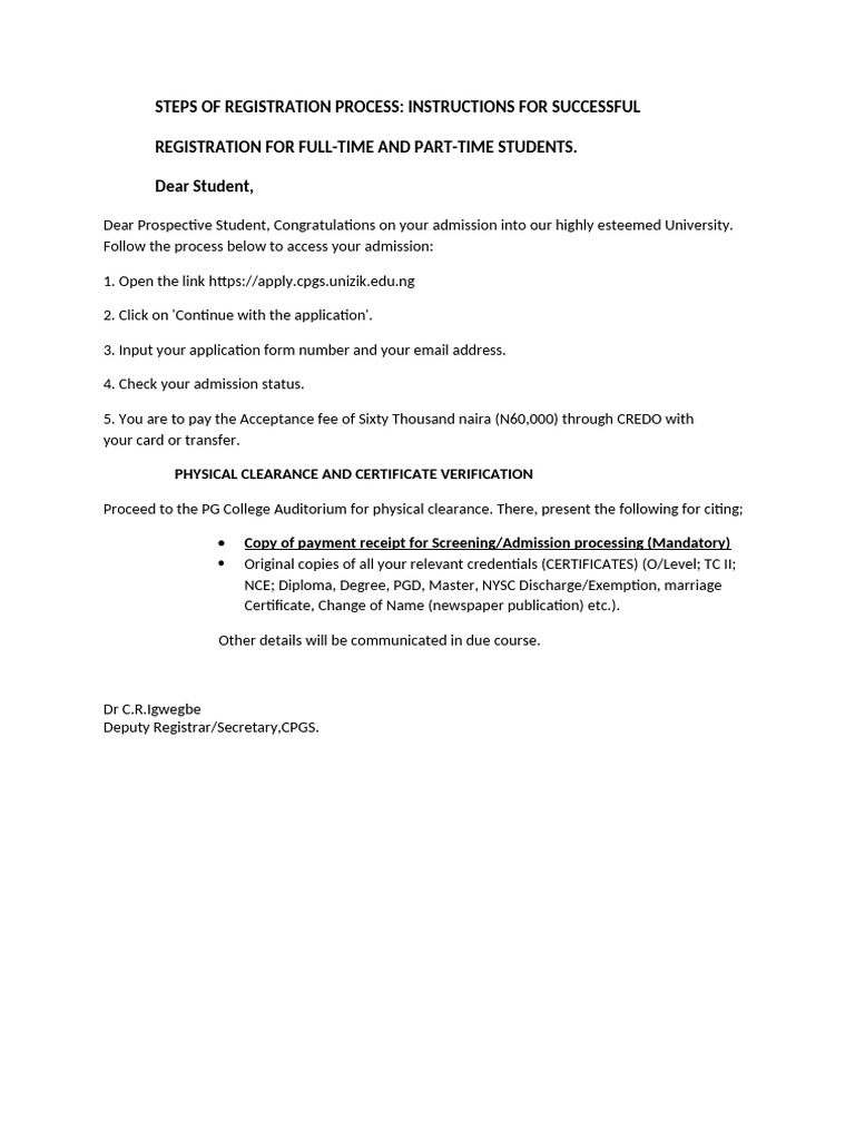 Steps of Registration Proces2 FT&PT | PDF