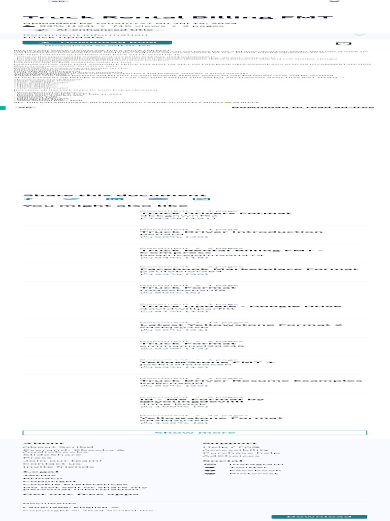 Truck Rental Billing FMT PDF | PDF | Scribd