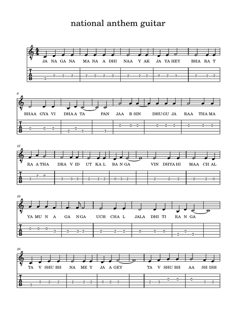 National Anthem Guitar | PDF