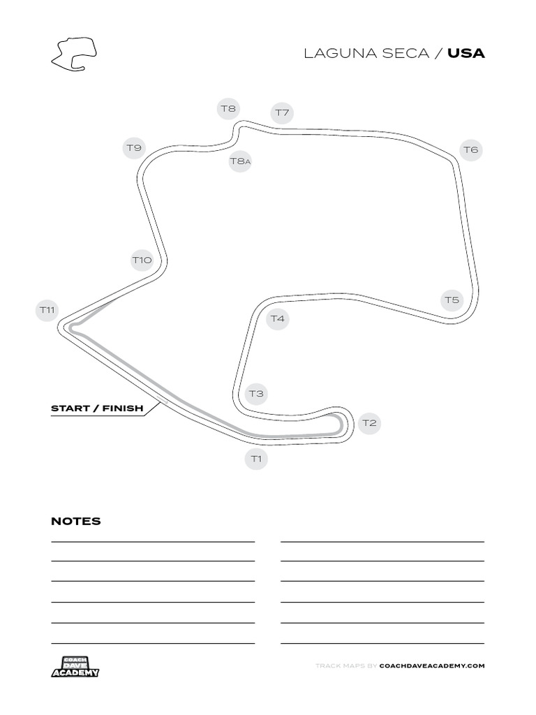 Laguna Seca Track Map Overview | PDF