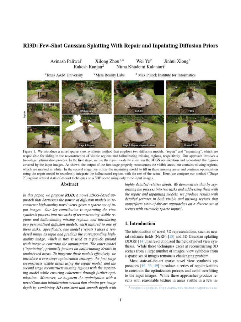 (DiffusionGS)2503.10860v1 | PDF | Rendering (Computer Graphics) | Applied Mathematics