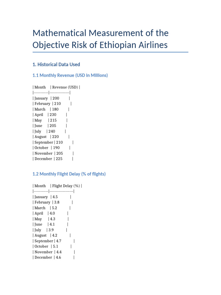 Objective Risk Analysis Ethiopian Airlines | PDF | Risk | Standard ...