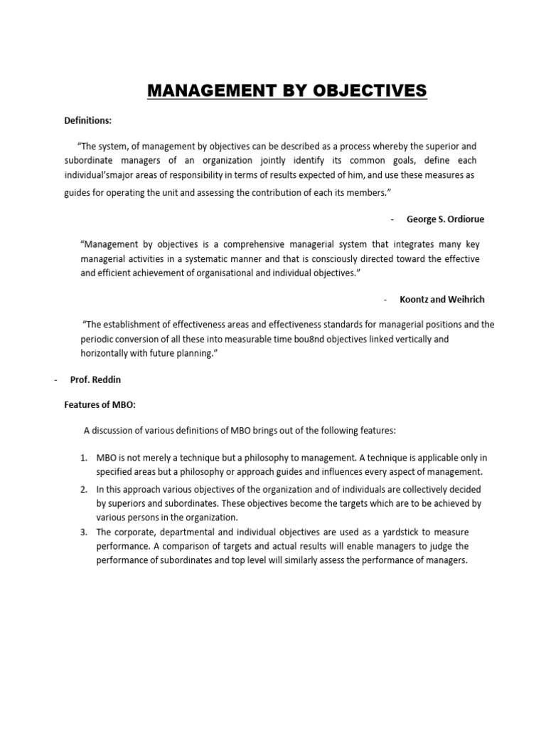 Management by Objectives | PDF | Performance Appraisal | Goal