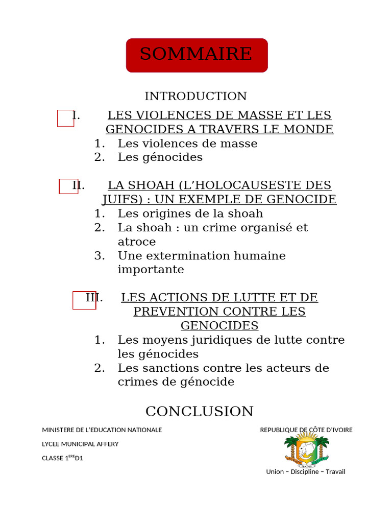 Violences de masse et génocides modernes | PDF