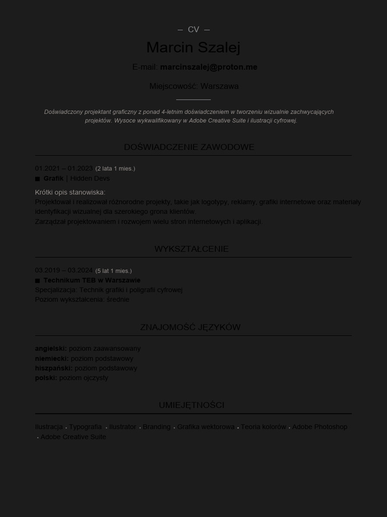 CV_Marcin_Szalej | PDF